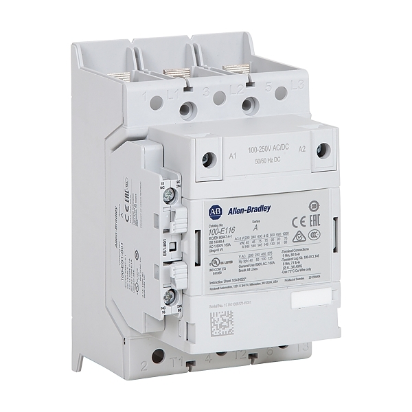 Allen-Bradley 100E Contactor 55kW 3Pole 100 to 250VAC and VDC Coil 1NO ...