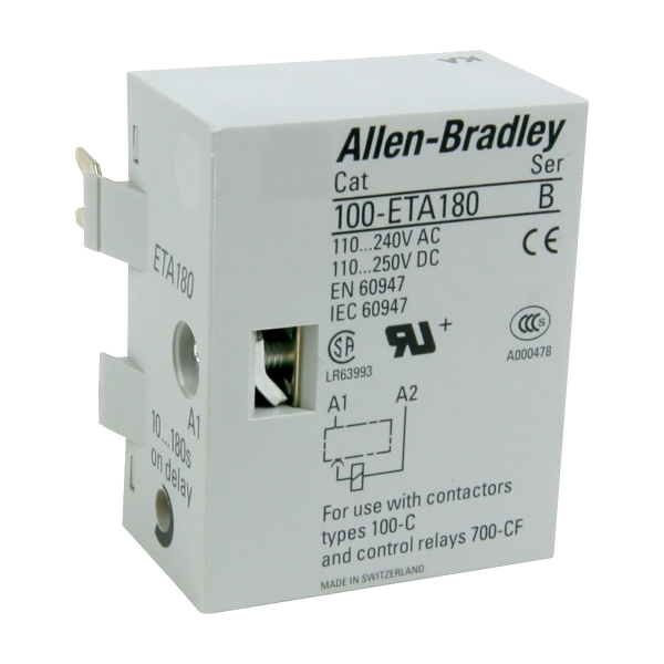 Allen-Bradley 100E Coil Timer Module 110 to 240VAC On Delay 10 to 180s