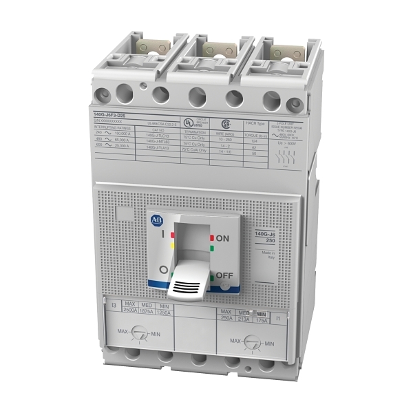 Allen-Bradley 140G MCCB J Frame 36kA 3P 150A Adjustable Thermal Magnetic