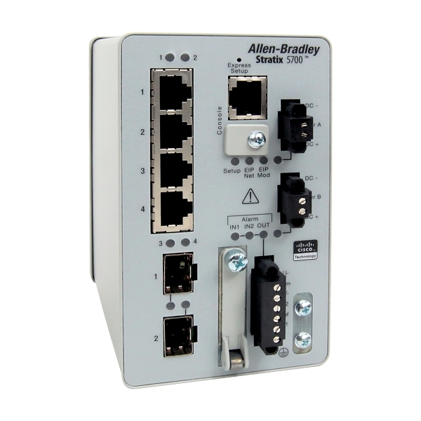 Allen-Bradley Stratix 5700 Managed Switch 6 Ports, 4 x 100MB Copper & 2 ...