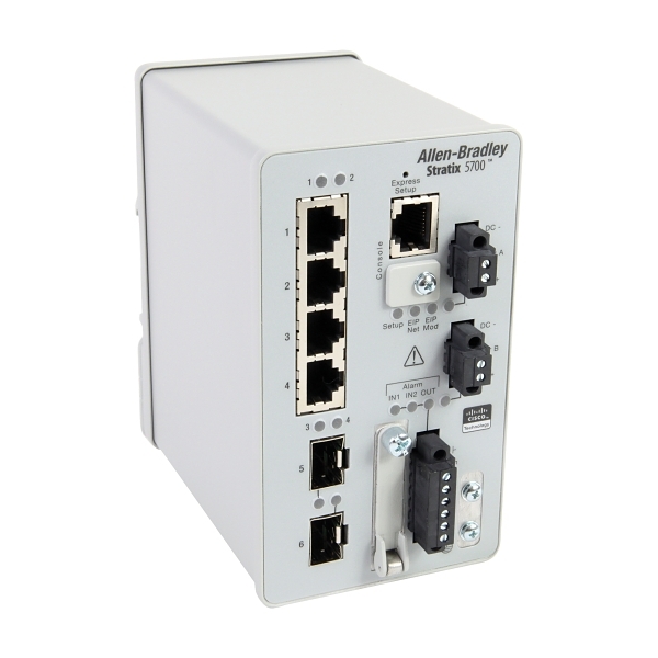 Allen-Bradley Stratix 5700 Managed Switch 6 Ports, 4 x 100MB Copper, 2 ...