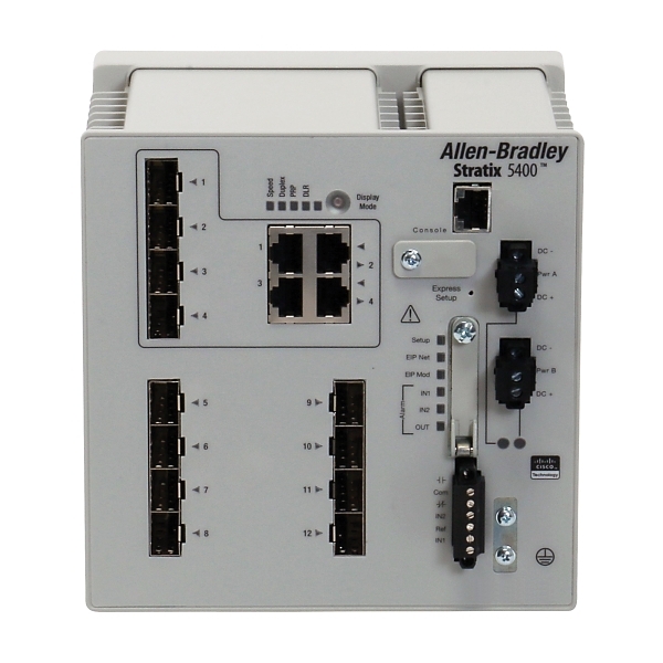 AB Stratix 5400 Managed Switch 12 Ports, 8 x 100MB SFP, 4 x 1GB combo ...