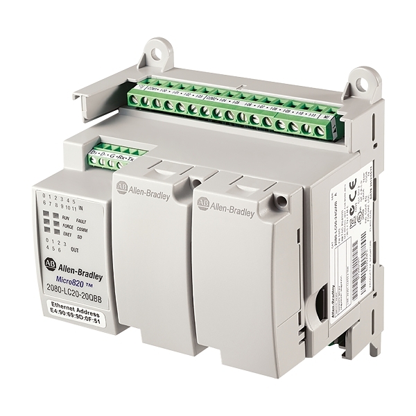 Allen-Bradley Micro820 Controller 8DI 4Ai Configurable 7DO Relay 1AO ...