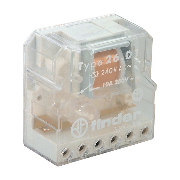 Finder 26 Series Step Relay 10A 240V AC Coil 1 Normally Open 1 Normally ...