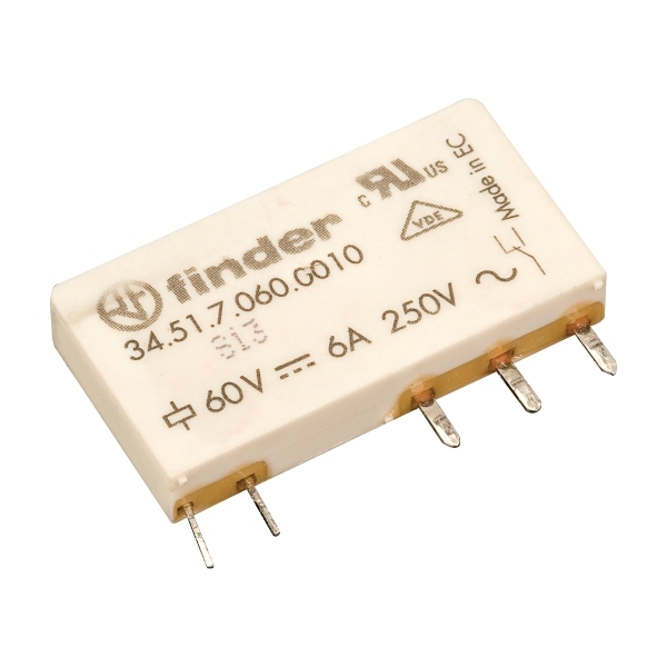 Finder 34 Series Slim Printed Circuit Board Relay 6A 1 Changeover 24V ...