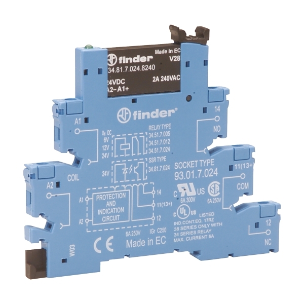 Finder 38 Series Solid State Interface Relay 0.1A 1NO Contact 24V DC ...