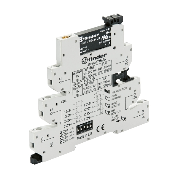 Finder 39 Series Master Timer Solid State Relay 2A 1NO Contact 12V AC ...