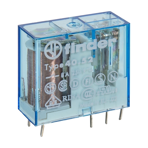 Finder 40 Series Miniature Printed Circuit Board Relay 8A 2 Changeover ...