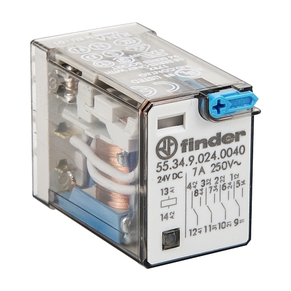 Finder 55 Series Miniature General Purpose Relay 7A 4CO 24V DC Coil ...