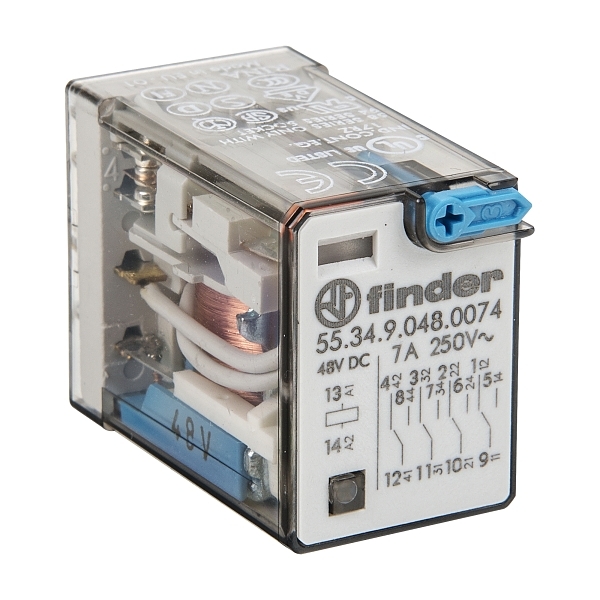 Finder 55 Series Miniature General Purpose Relay 7A 4CO 24V DC Coil ...