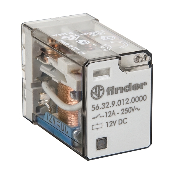 Finder 56 Series Miniature Power Relay 12A 2CO 12V DC Coil