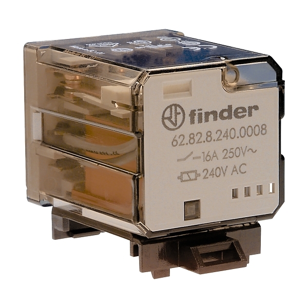 Finder 62 Series Power Relay Flange Mount 16A 2CO 12V DC Coil with ...