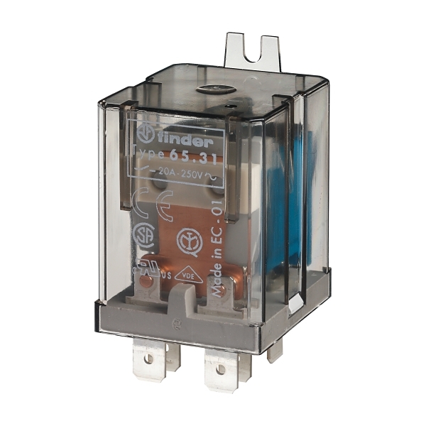 Finder 65 Series Power Relay Flange Mount 30A 110V AC Coil 1NO Contacts