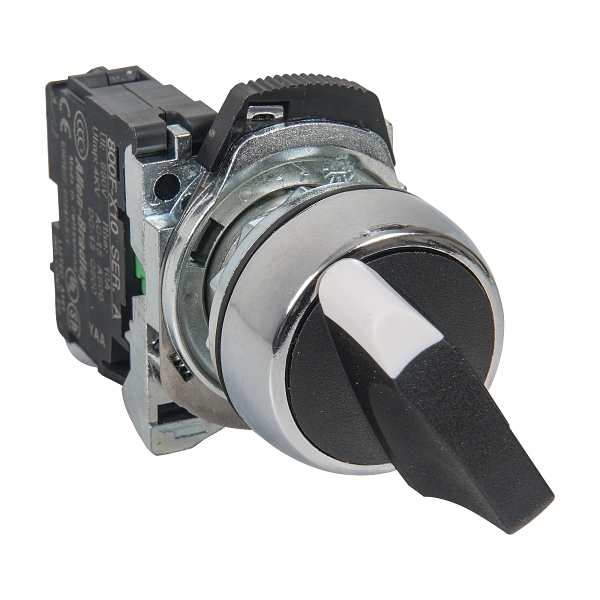 Allen-Bradley 800F Selector Switch 22.5 mm Complete Metal STD Knob 2 POS Maint Black 1NO