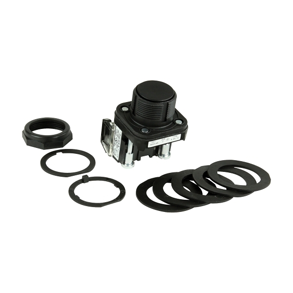 Allen-Bradley 800H Pushbutton 30.5mm Complete PL FS Bootless Flush HD MOM 1NO Black N ILL