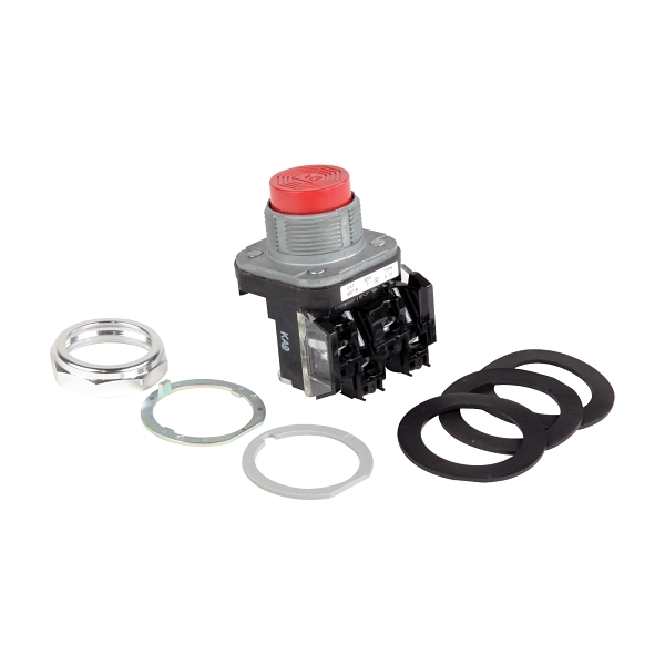 Allen-Bradley 800T PB 30.5mm FS Terminal Guard Extended Head Momentary Non Illuminated 1 N.O. Red