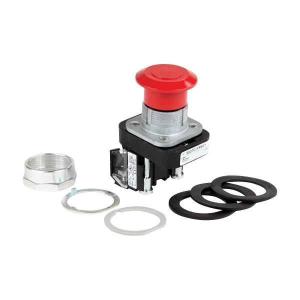 Allen-Bradley 800T PB 30.5mm FS Tmal Grd Mush. Hd 2 Pos. Push Pull 1N.C. 1N.O. Self Monitoring Red