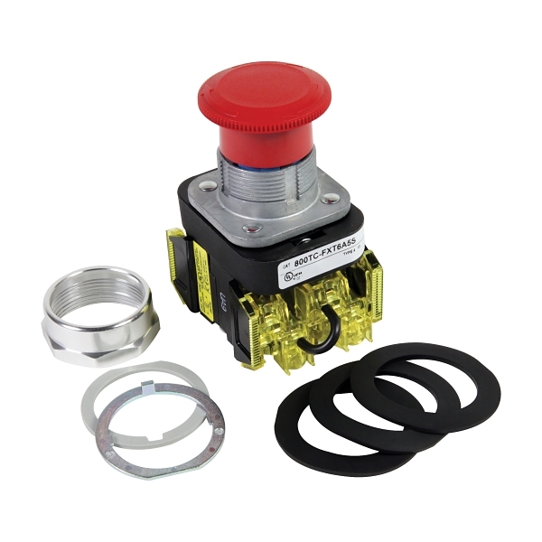 Allen-Bradley 800T PB 30.5mm FS Tmal Grd Mush. Hd 2 Pos. Push Pull Twist To Rel. 2NC s Self Mon. Red