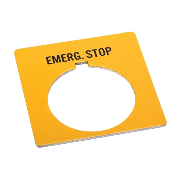 Allen-Bradley 800T Legend Plate 46 x 47mm Yellow Red EMERG STOP for 30 ...