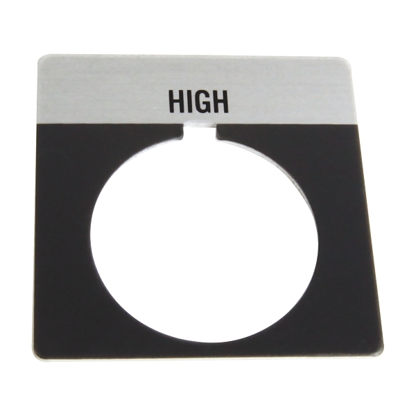 Allen-Bradley 800T Legend Plate 46 x 47mm Gray HIGH for 30.5mm Pushbutton