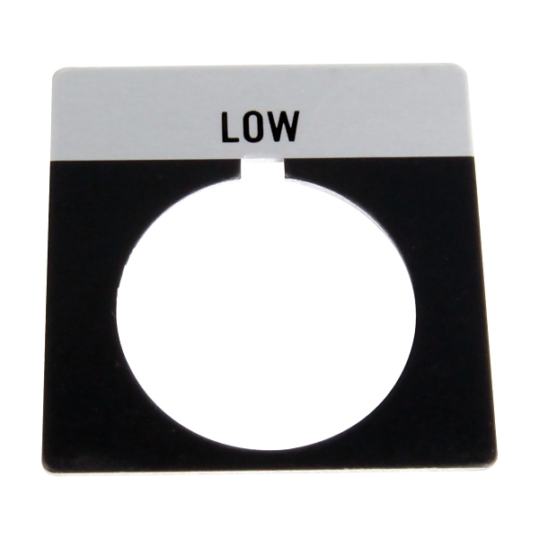 Allen-Bradley 800T Legend Plate 46 x 47mm Gray LOW for 30.5mm Pushbutton