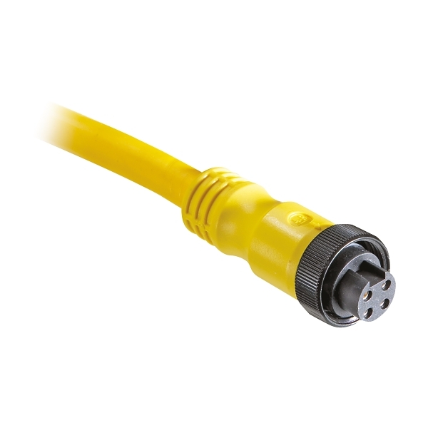 AB 889N Cordset Cable PVC Yellow 3 Pin 16AWG Mini Plus Female Straight ...