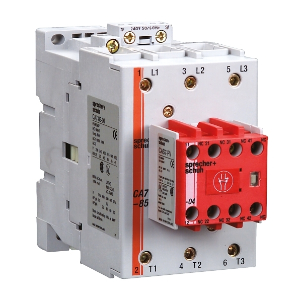 S&S CAS7 Safety Contactor 45kW 3Pole 240VAC Coil 1NO 4NC Contact Auxiliary