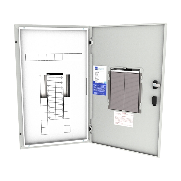 NHP Concept One Panelboard 1080mm IP40 Din 60 Way No Main Switch Light Grey