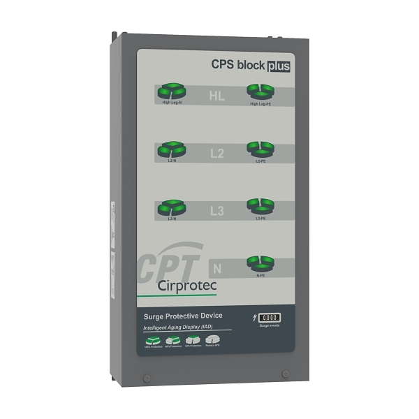 Cirprotec CPS Block Plus Surge Protection Device UL 3 Ph L-L, L-N & PE ...