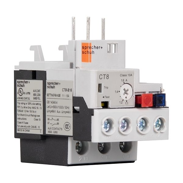 S&S CT8 Thermal Overload Relay 1.1 to 1.6A Direct Mount Manual or Auto ...