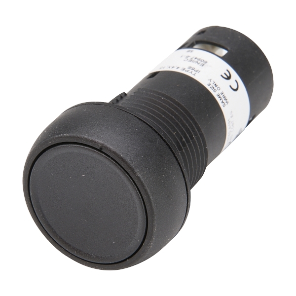 Sprecher and Schuh D7 Pushbutton 22.5mm Monolithic Flush 1 NO Black