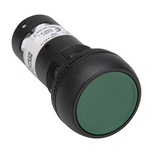 Sprecher and Schuh D7 Pushbutton 22.5mm Monolithic Flush 1 NO Green