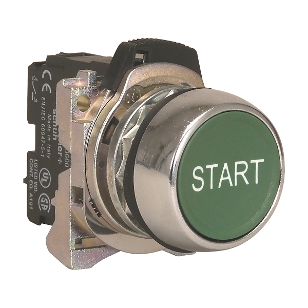 Sprecher and Schuh D7 Pushbutton 22.5 mm Complete Metal MOM Flush GRN ...