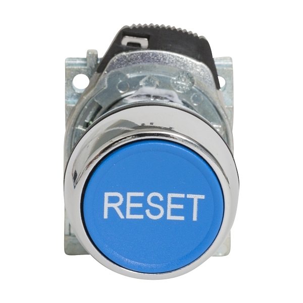 Sprecher and Schuh D7 Pushbutton 22.5 mm Complete Metal MOM Flush Blue ...