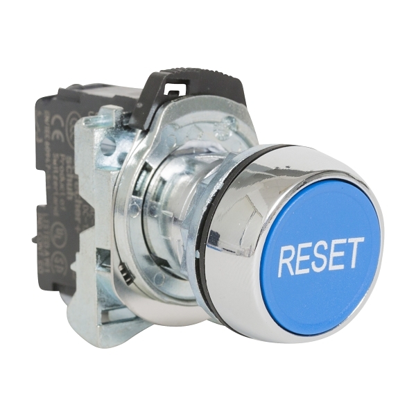 Sprecher and Schuh D7 Pushbutton 22.5 mm Complete Metal MOM Flush Blue ...