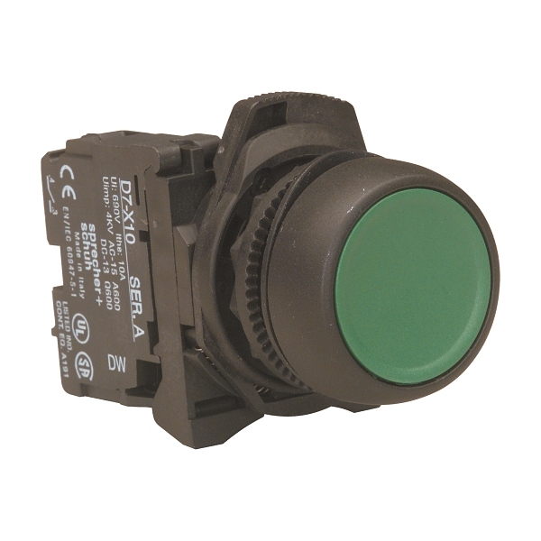 Sprecher and Schuh D7 Pushbutton 22.5 mm Complete Plastic MOM Flush ...