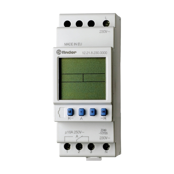 Finder 12 Series Digital Time Switch 1 Changeover 30MEM 230V AC Control