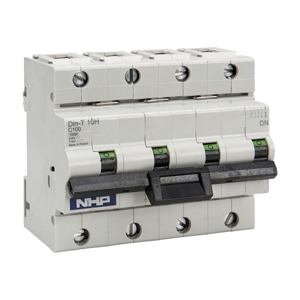 NHP DIN-T Miniature Circuit Breaker 10H 10kA 4Pole 80A C Curve