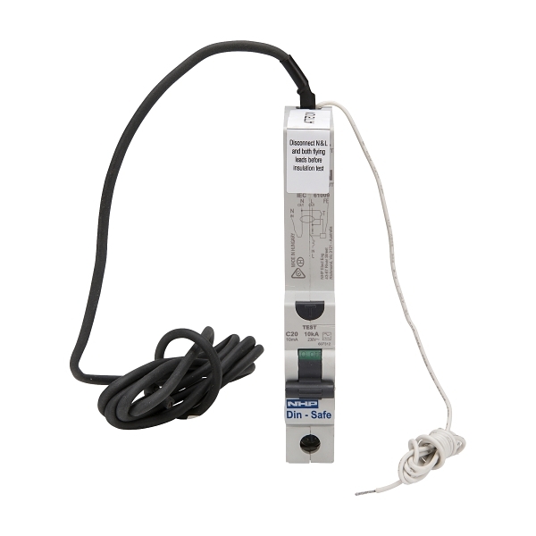 NHP DIN-T Residual Current Device Long Body w/ Overcurrent 10kA 10A ...