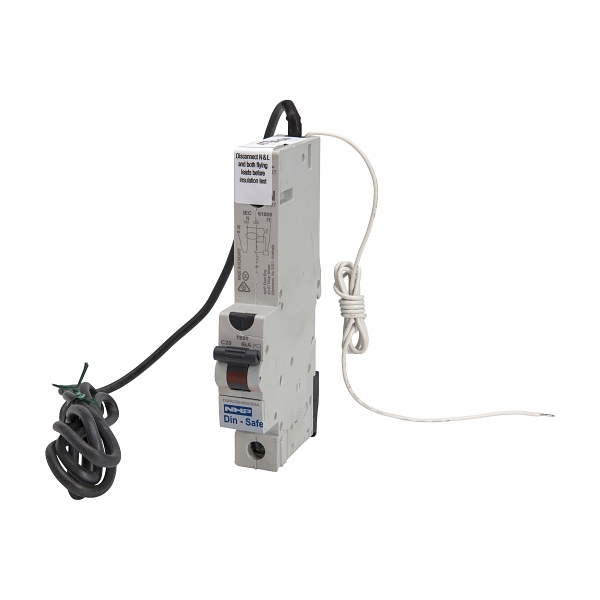 NHP DIN-T Residual Current Device Long Body w/ Overcurrent 6kA 16A ...