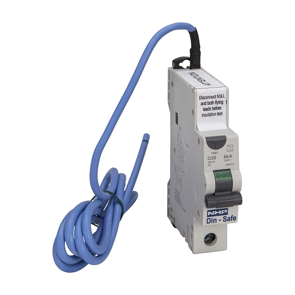 NHP DIN-T Residual Current Device Short Body w/ Overcurrent 6kA 16A ...