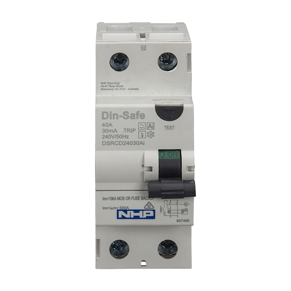 NHP DIN-T Residual Current Circuit Breaker RCCB 1Pole and Neutral 40A ...