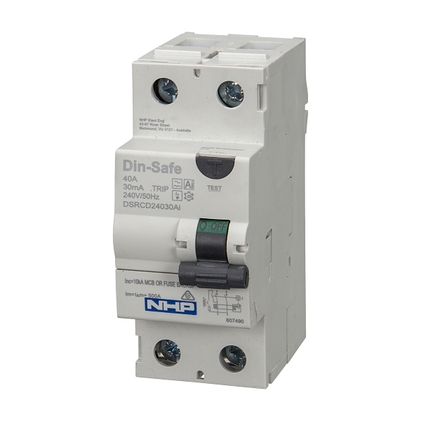 NHP DIN-T Residual Current Circuit Breaker RCCB 1Pole and Neutral 40A ...