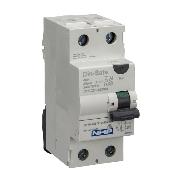 NHP DIN-T Residual Current Circuit Breaker RCCB 1Pole and Neutral 40A ...