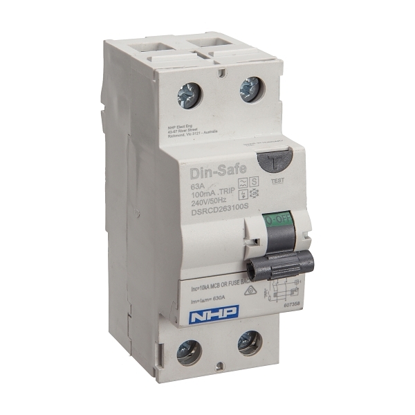 NHP DIN-T Residual Current Circuit Breaker RCCB 1Pole and Neutral 63A ...