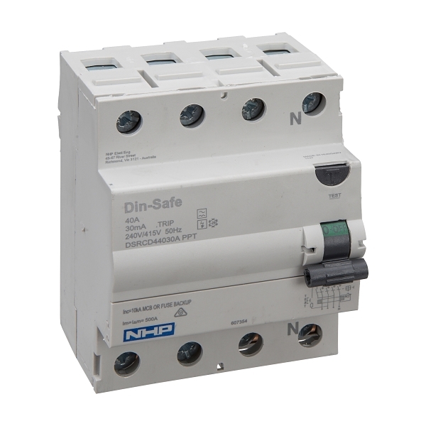 NHP DIN-T Residual Current Circuit Breaker RCCB 3Pole and Neutral 100A ...