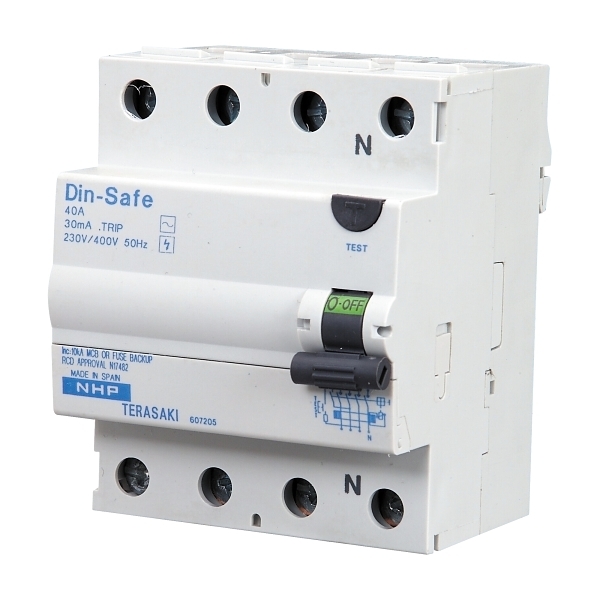 NHP DIN-T Residual Current Circuit Breaker RCCB 3Pole plus Neutral 40A ...