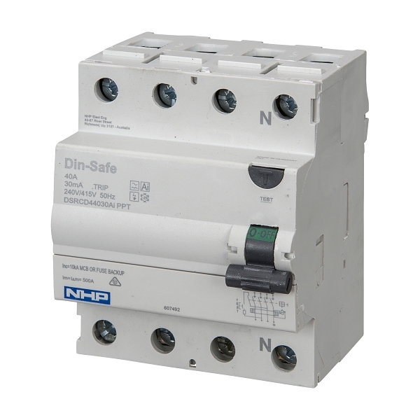 NHP DIN-T Residual Current Circuit Breaker RCCB 3Pole and Neutral 63A ...