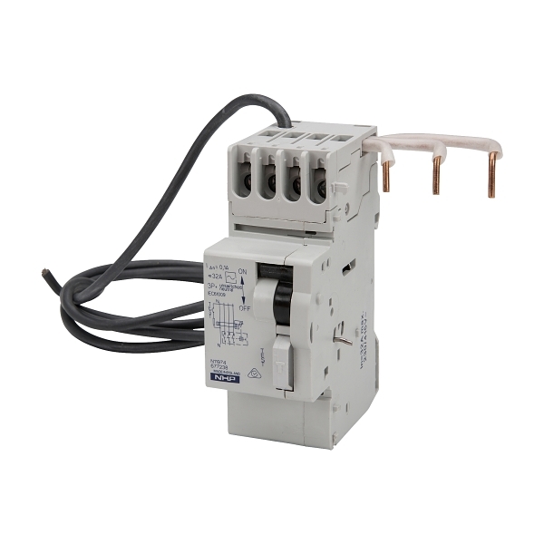 NHP DIN-T DINSAFE Residual Current Devices Add on module Clip On 3Pole ...