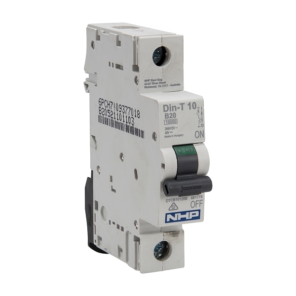 NHP DIN-T Miniature Circuit Breaker 10kA 1Pole 10A B Curve